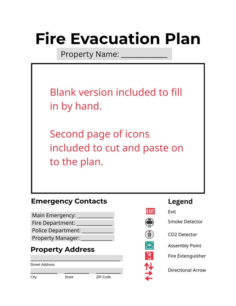 Fire Evacuation Plan Bundle | Residential & Commercial Templates ...