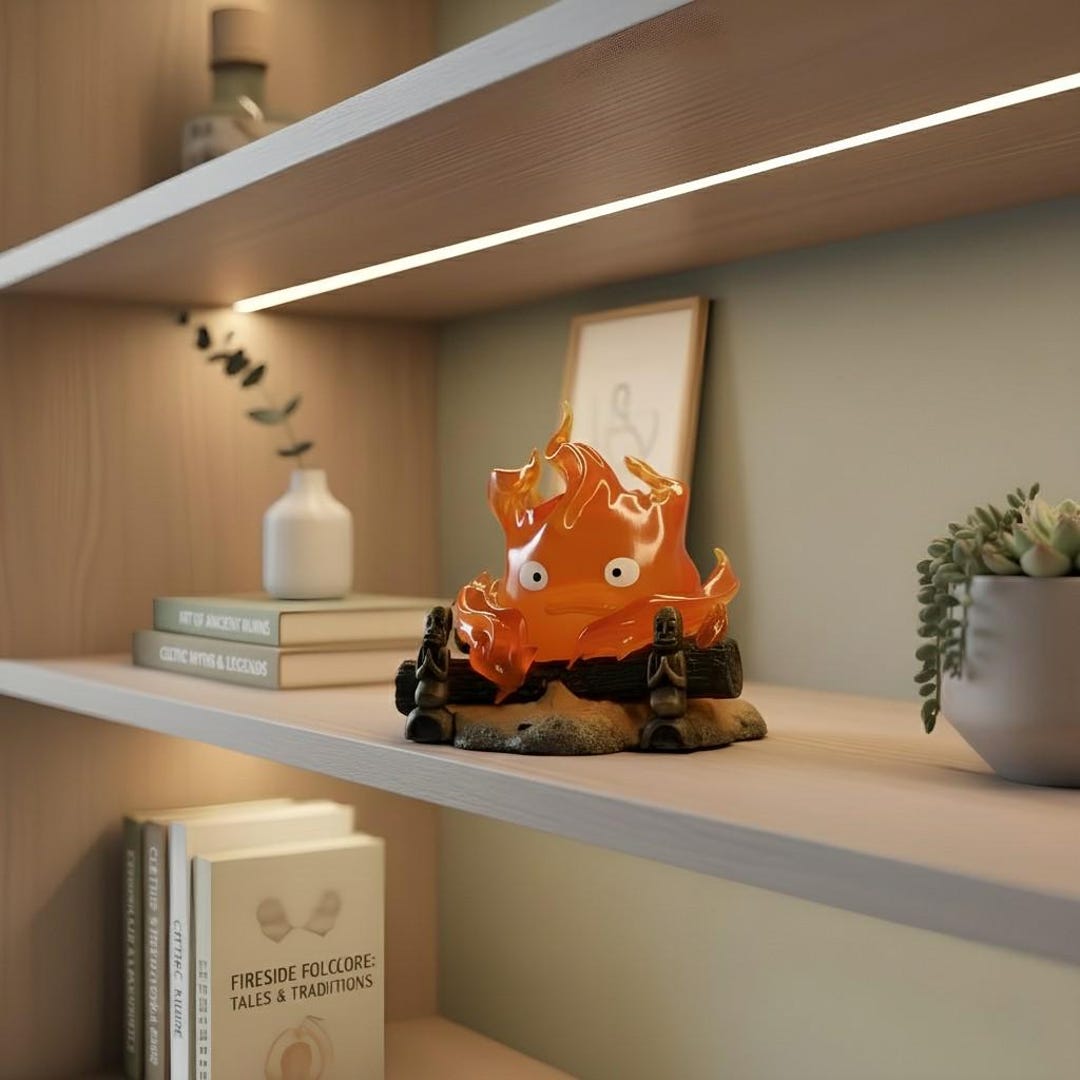 Calcifer Kawaii Light Figure – Cute Anime PVC Lamp for Desk, Bedroom ...