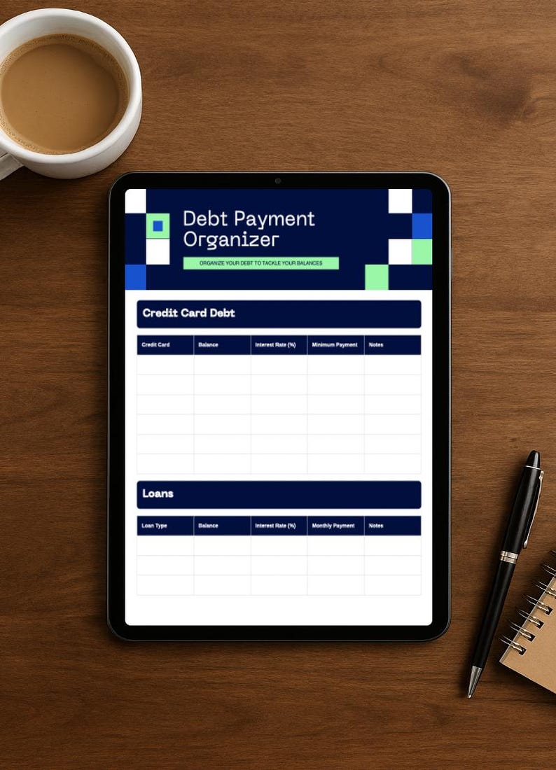 Debt Payoff Organizer | Printable Debt Tracker, Payment Planner ...