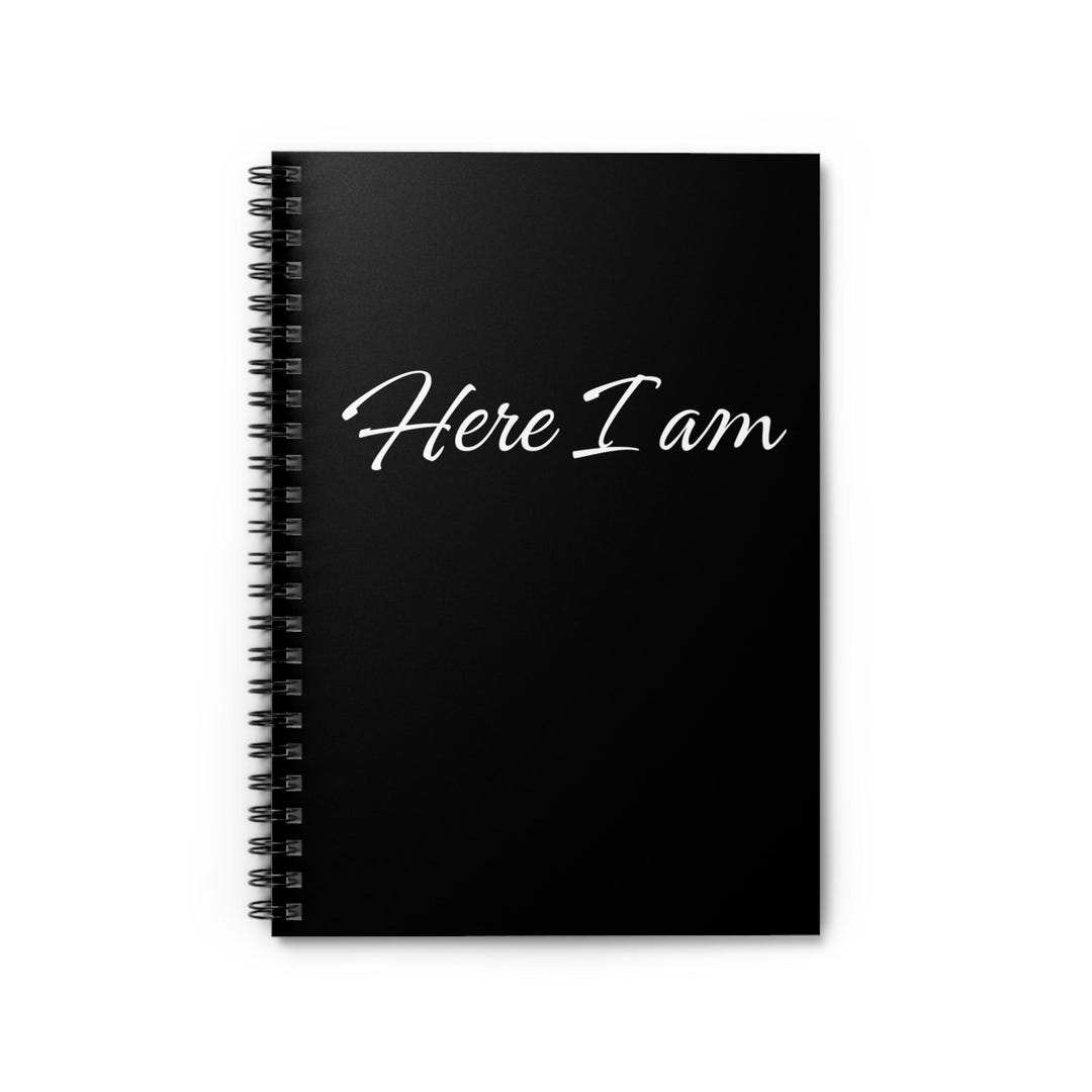 Stylish Black Spiral Notebook - Here I Am, Journal, Writing Pad, Gift ...