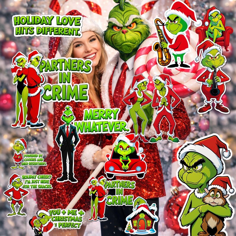 Grinch Christmas 650 + Fussy PNG Bundle | Grinch-inspired ...