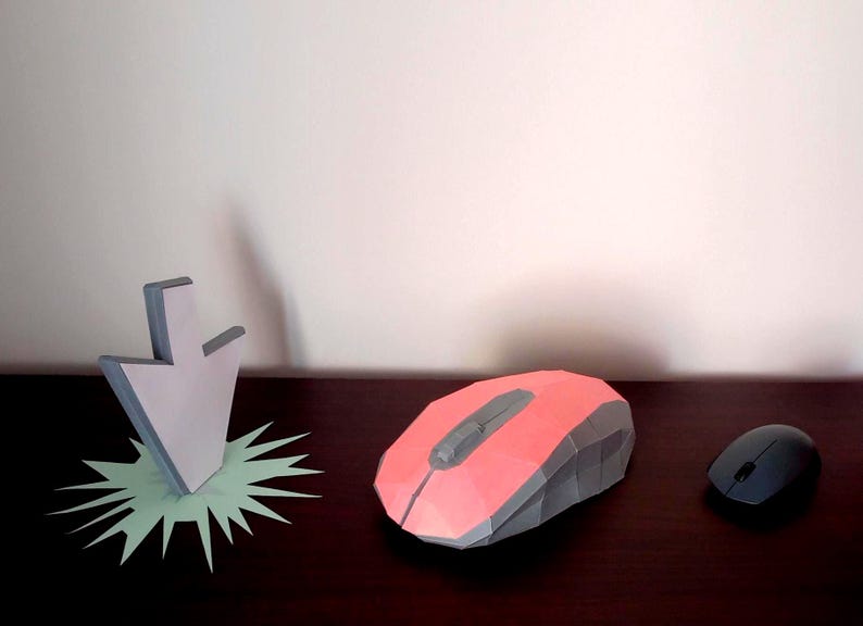 Giant Computer Mouse & Its Cursor Papercraft – Quirky Geek Office Decor ...