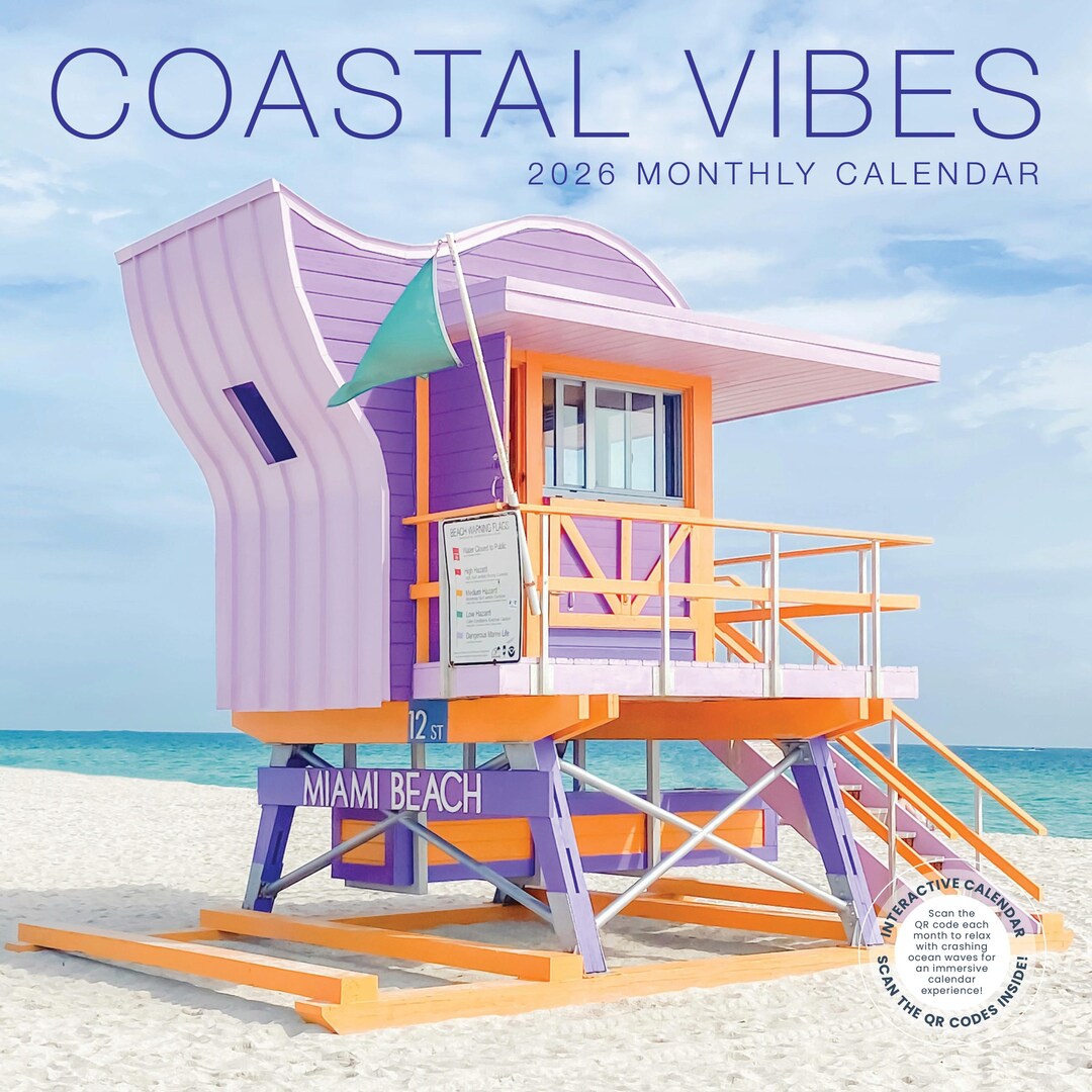 2026 Coastal Vibes Monthly Calendar - Etsy