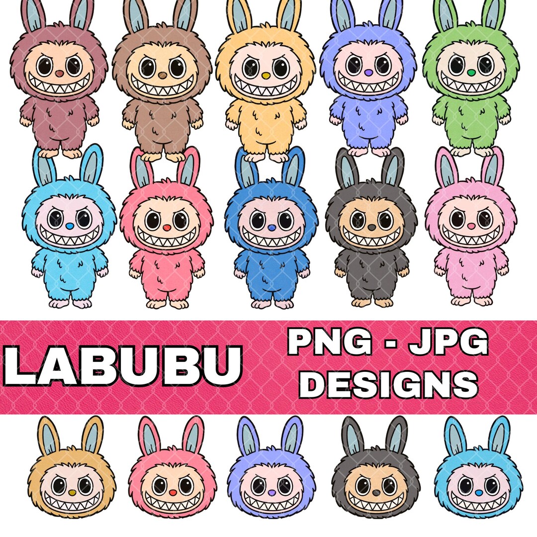 Labubu PNG Bundle, Kawaii Clipart, Cute Monster Pngs, Cricut Cut Files ...