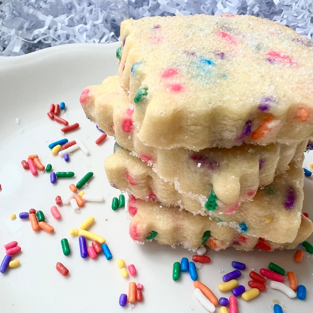 Rainbow Sprinkle Shortbread 1 Dozen Cookies - Etsy