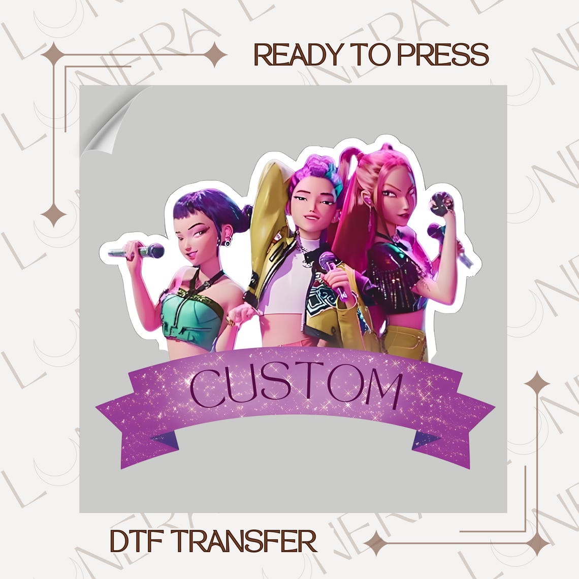 Custom Kpop Demon Hunters Dtf Transfers, Huntrix Girl Dtf Print, Kpop ...