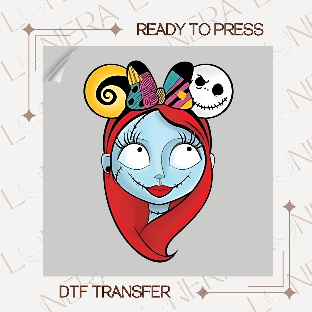 Halloween Jack Sally Skeleton Dtf Transfer, Horror Movie DTF, Skeleton ...