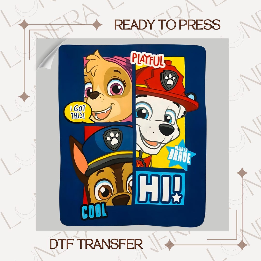 Disney Cartoon Dog Friends Dtf Transfers, Paw Dog Cartoon Movie ...