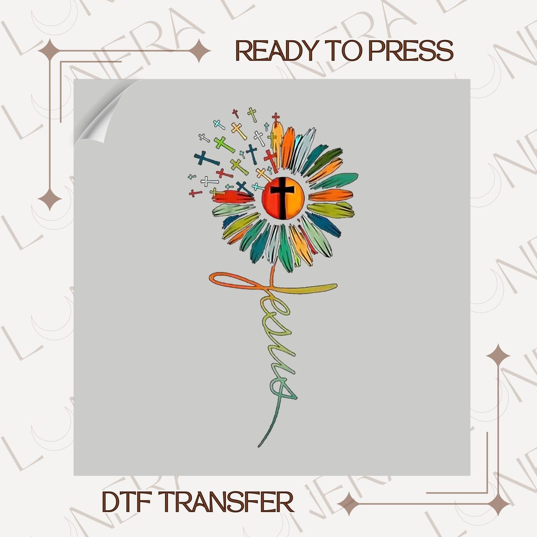 Floral Jesus Christian DTF Transfer, Pray Faith DTF Transfer, Trendy ...