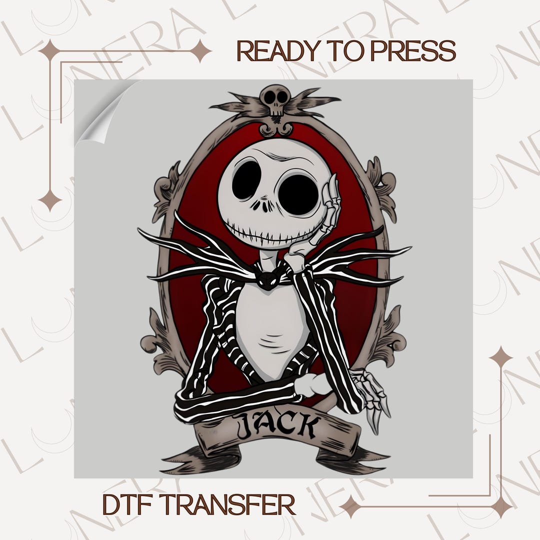 Halloween Jack Skellington and Sally Dtf, Horror Movie DTF, Pumpkin ...