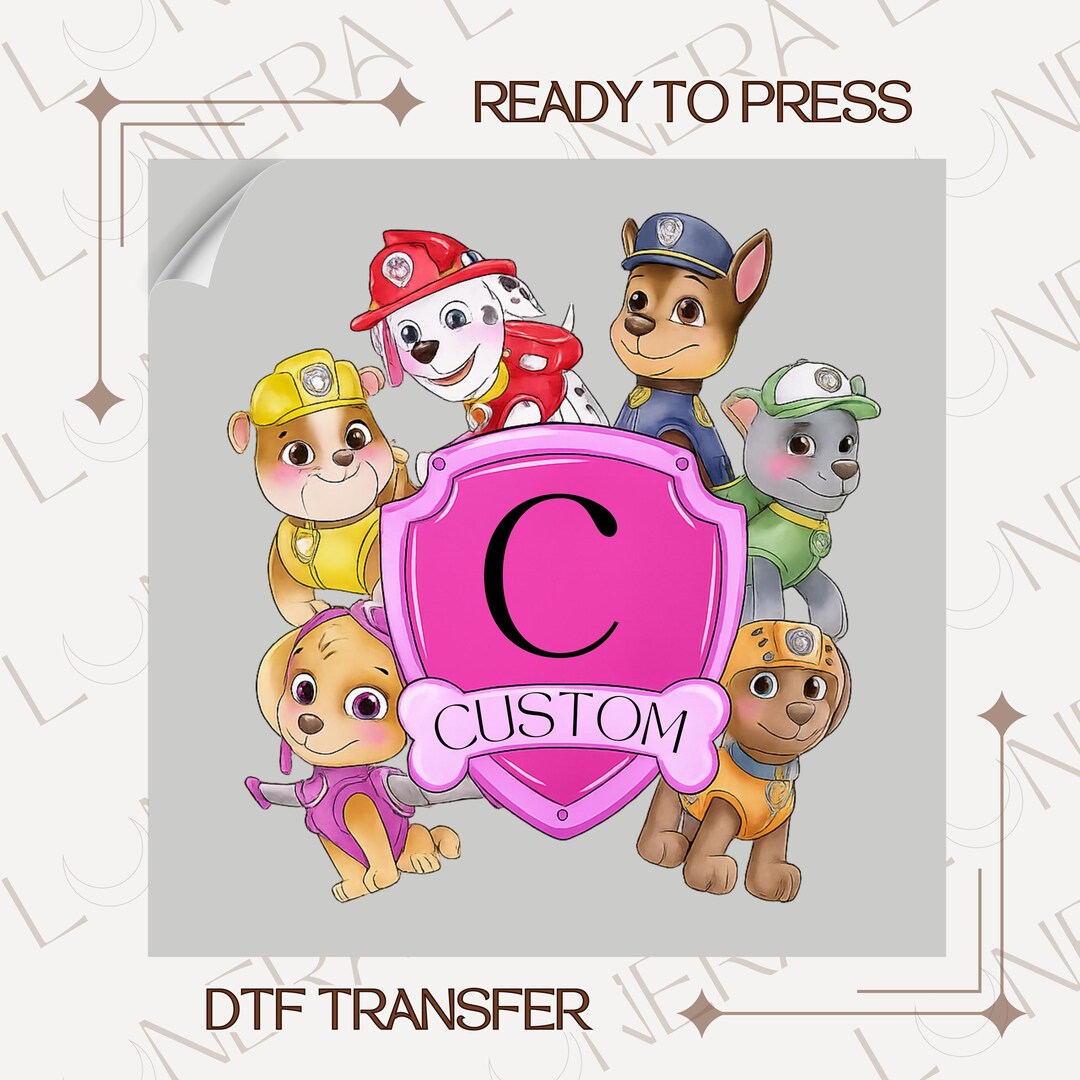 Custom Disney Cartoon Dog Friends Dtf Transfers, Paw Cartoon Movie ...
