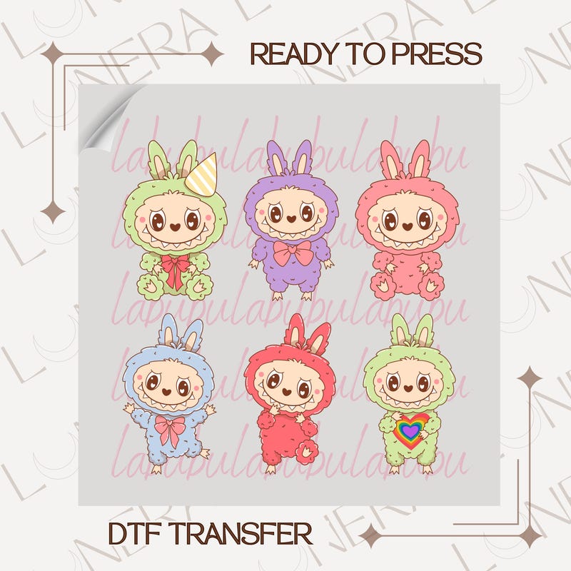 Labubu Transfer Sheets - Etsy