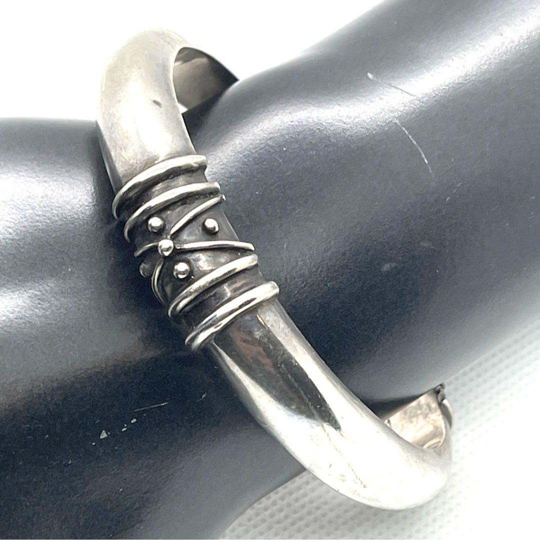 925 Sterling Silver Deborah Armstrong Hollow Dome Cuff Statement ...