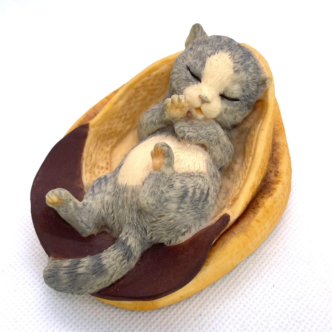Aynsley Mastercraft Sleeping Grey Tiger Cat Kitty Kitten Hat Cap UK ...