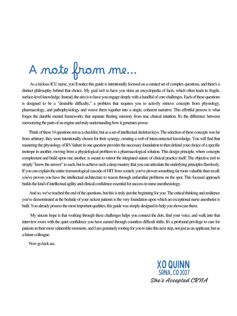 Srna-made CRNA School Interview Prep Guide: Clinical Reasoning Scenarios (digital Download) - Etsy