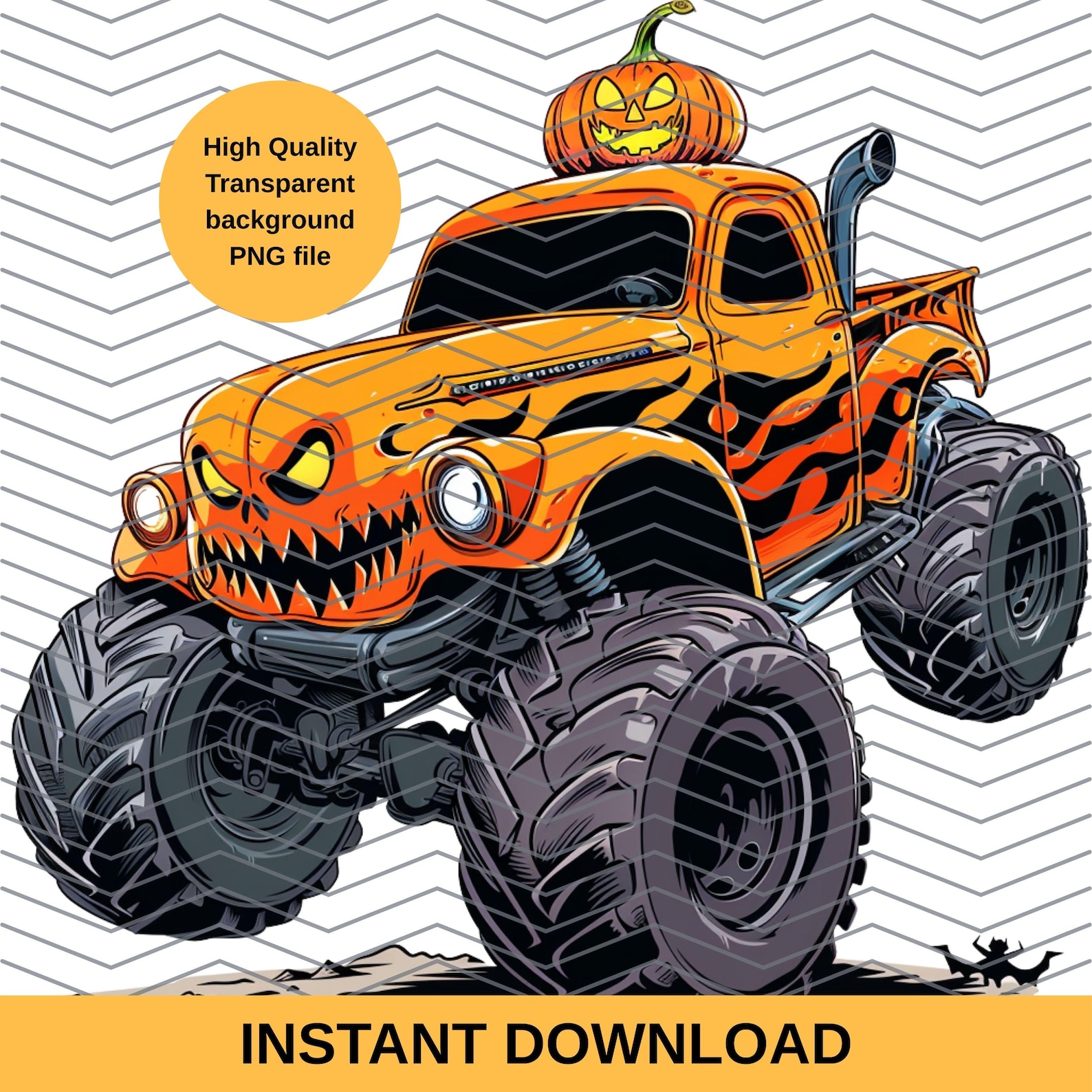 Halloween Monster Truck Clipart Bundle: Pumpkin Jack-o'-lantern Pngs ...