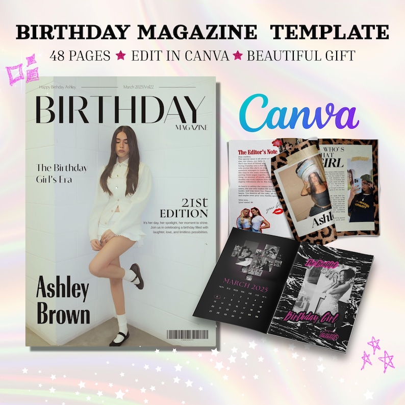 Printed Birthday Magazine, Personalized Photo Gift for Her, Custom ...