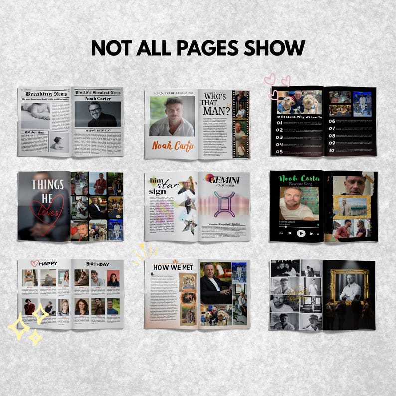 Personalized Father's Day Magazine, Editable Birthday Template for Him ...