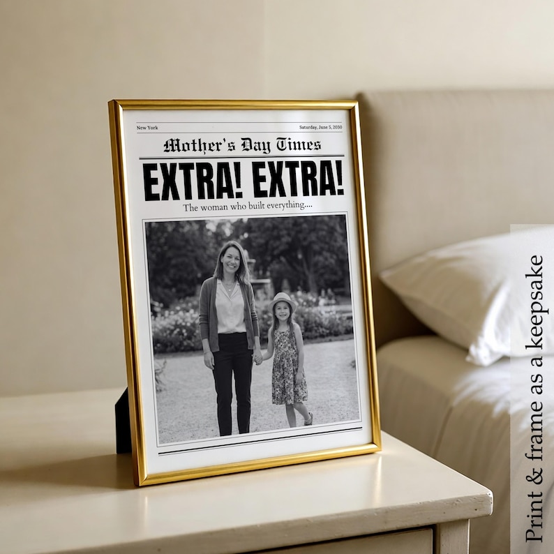 Personalized Newspaper Template, Mother’s Day Bouquet Wrap, Editable ...