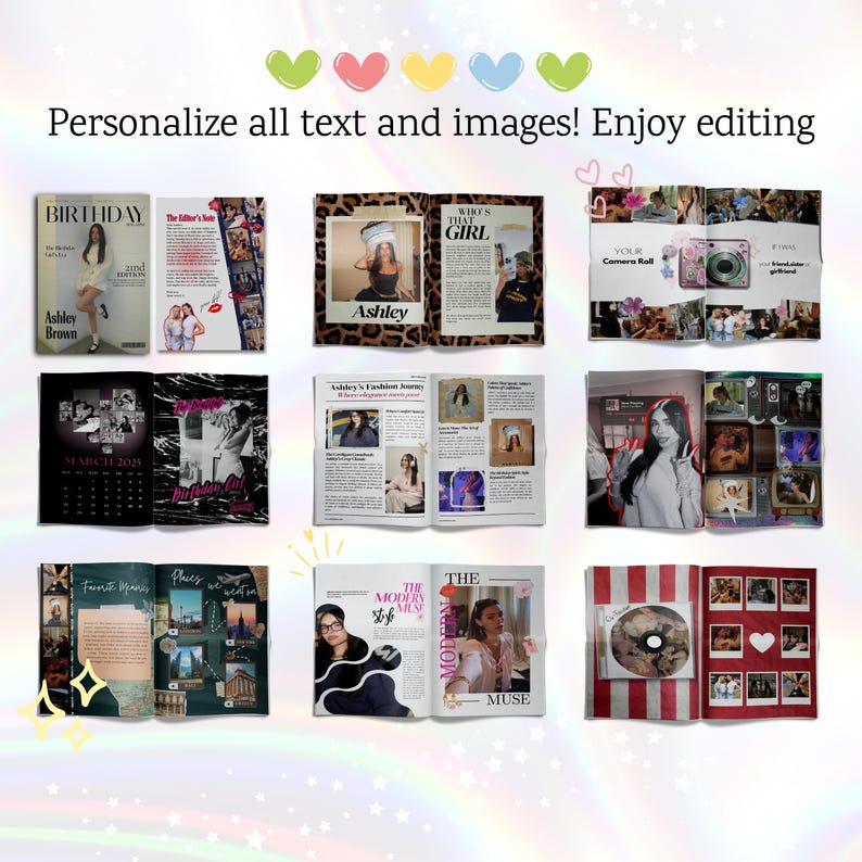 Birthday Magazine Canva Template, Editable Birthday Gift, Personalized ...
