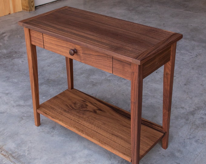 30w X 14d SHAKER ENTRY TABLE Walnut Hardwoods Drawer & Resting Shelf ...