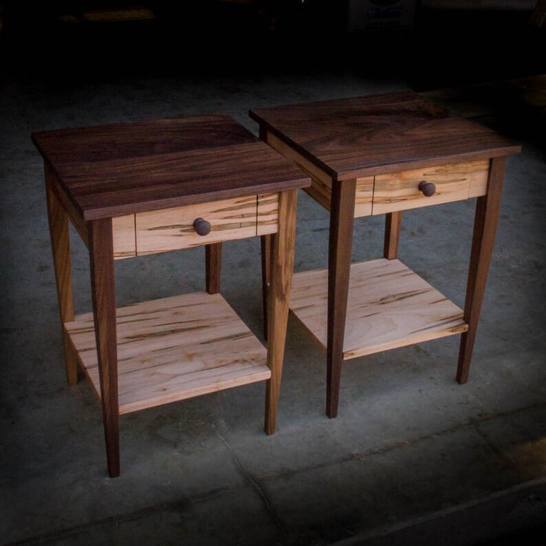 SQUARE SHAKER NIGHTSTAND Drawer & Resting Shelf Custom - Etsy