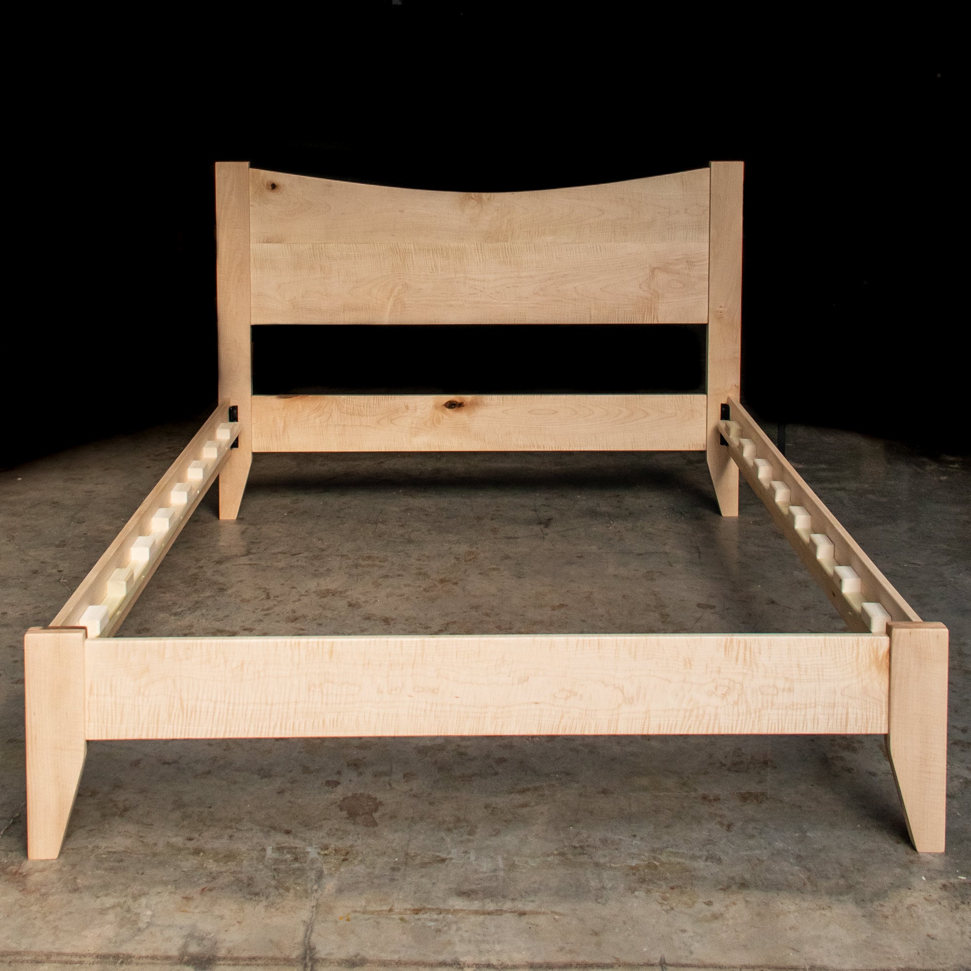 CURLY MAPLE SIMPLE Bed Platform Bed Frame Curved | Etsy