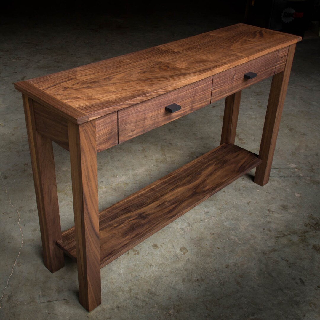 MODERN WALNUT CONSOLE Narrow Console Table 48 X - Etsy