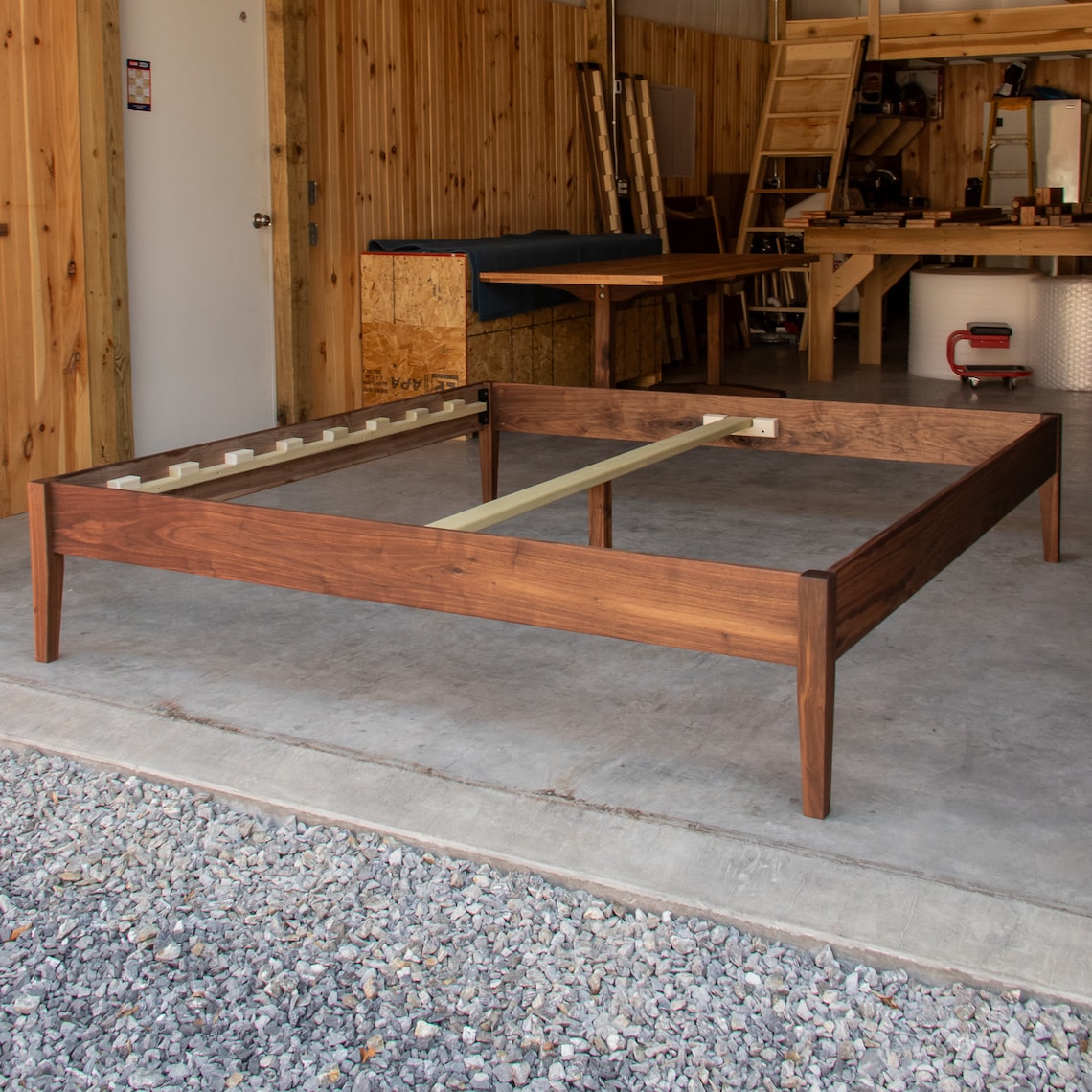 WALNUT GOLDI PLATFORM | Platform Bed Frame Without Headboard | Solid ...