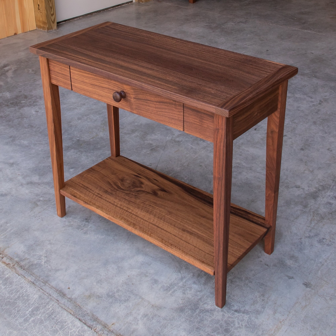 30"w X 14"d SHAKER ENTRY TABLE | Walnut Hardwoods | Drawer & Resting ...