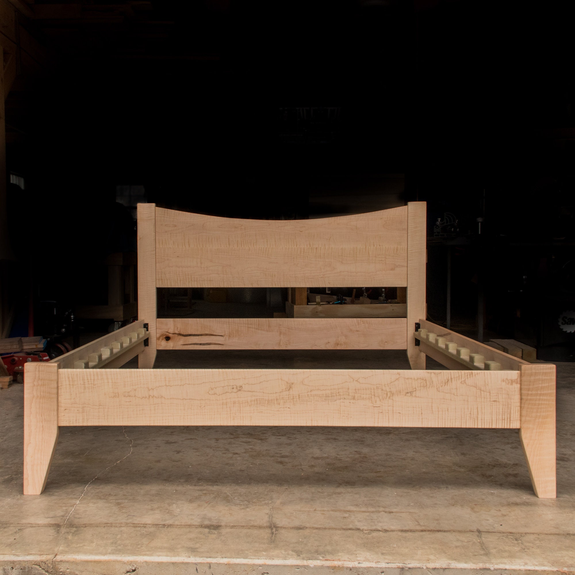 CURLY MAPLE SIMPLE Bed Platform Bed Frame Curved | Etsy