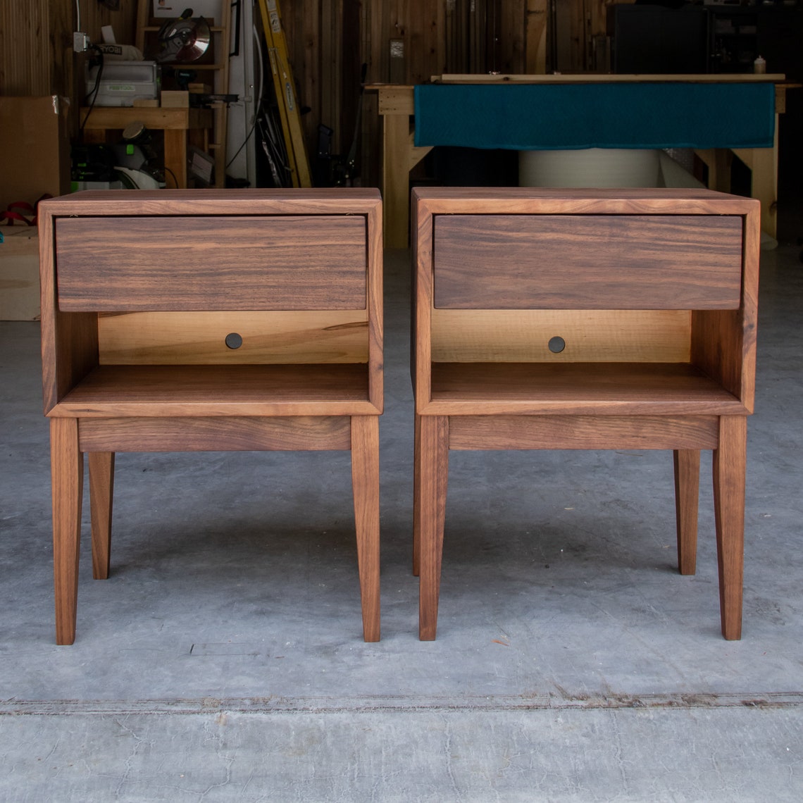 MITERED BOX NIGHTSTAND Modern 5 & 5 Style Walnut Hardwoods - Etsy