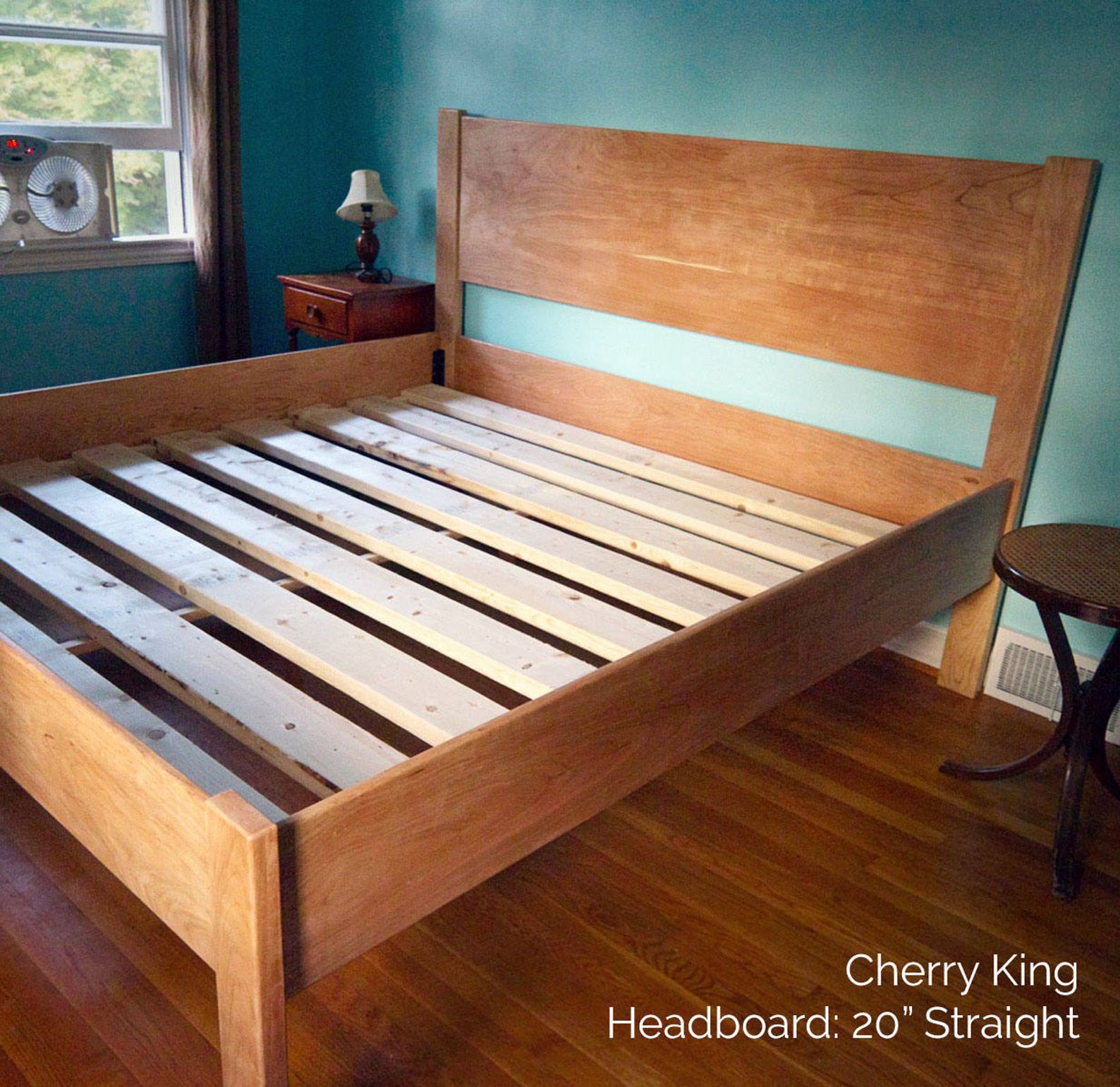 CHERRY SIMPLE BED | Platform Bed Frame | Straight Headboard | Solid ...