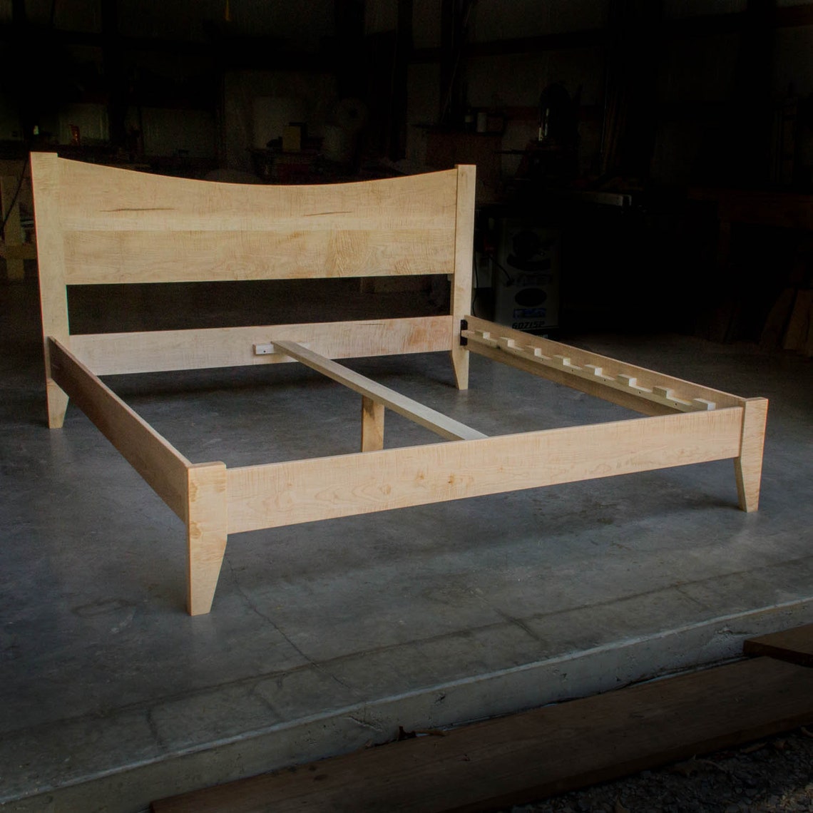 CURLY MAPLE SIMPLE Bed Platform Bed Frame Curved | Etsy