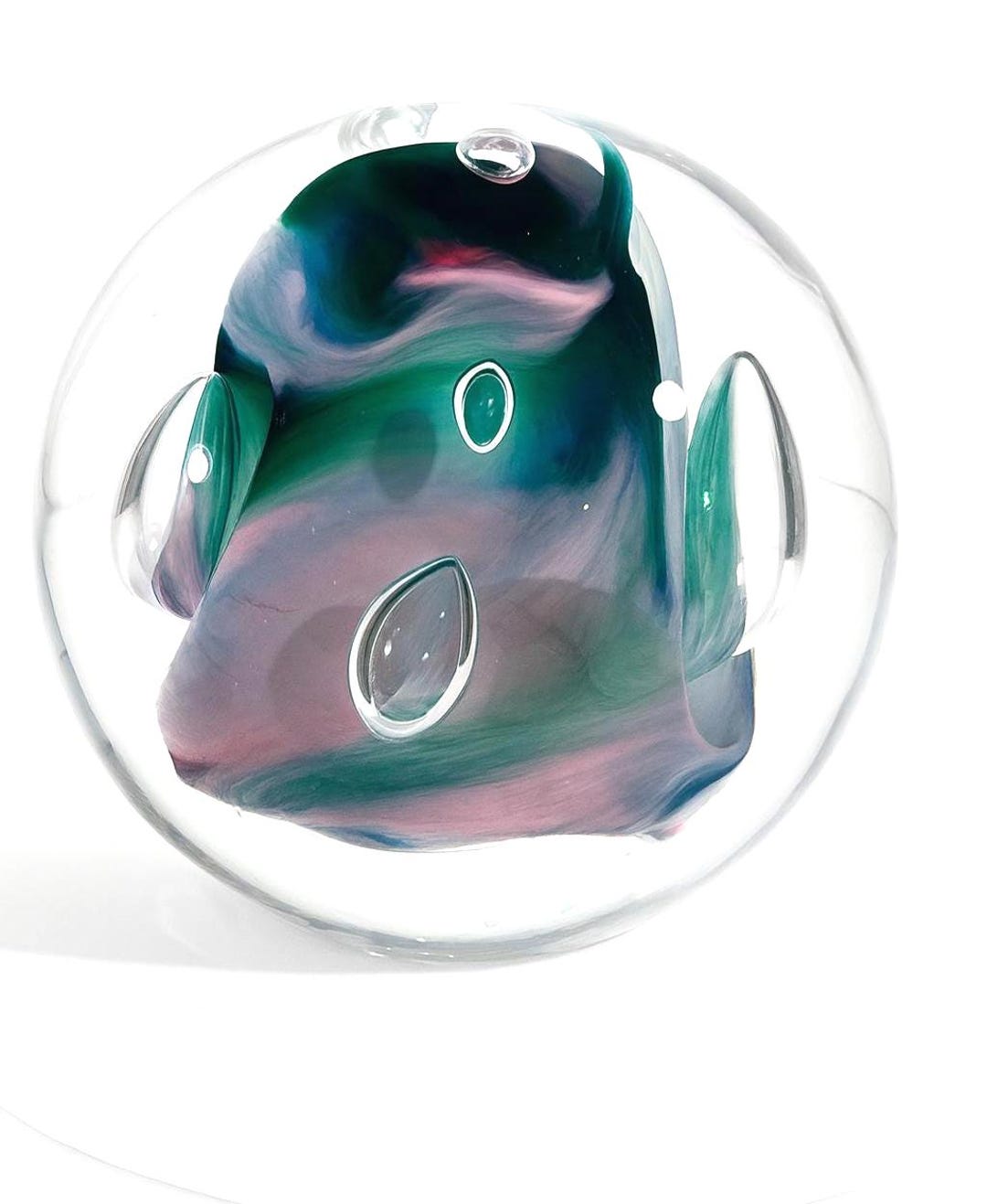 Adam Jablonski Art Glass Sphere – Polish Crystal Swirl Paperweight - Etsy