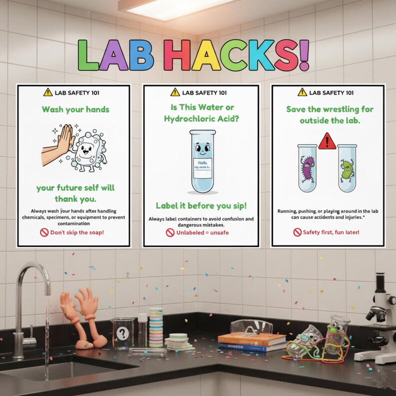 Biology Lab Safety Posters | Science Classroom Decor (PDF) - Etsy