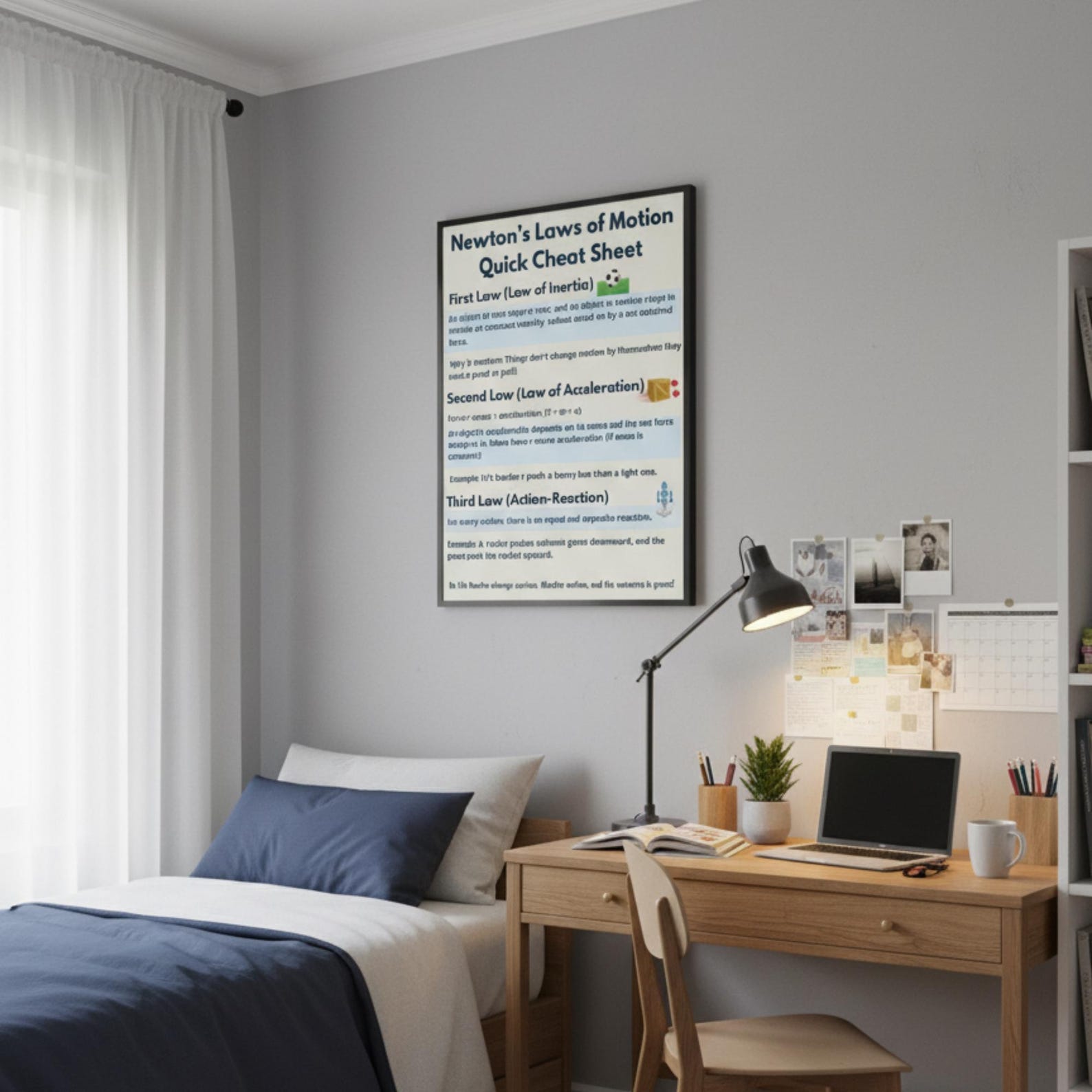 Newton's Laws of Motion Poster, Physics Classroom Decor (digital ...