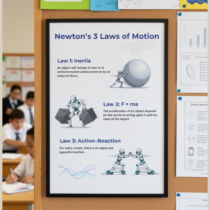 Physics Poster Newton - Etsy