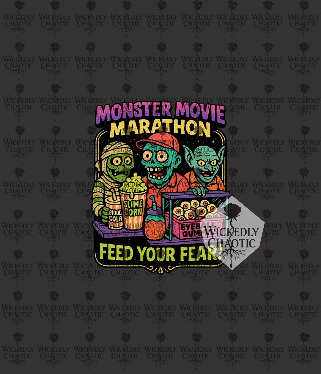 Monster Movie Marathon PNG | Funny Png| Zombie | Mummy | Digital ...