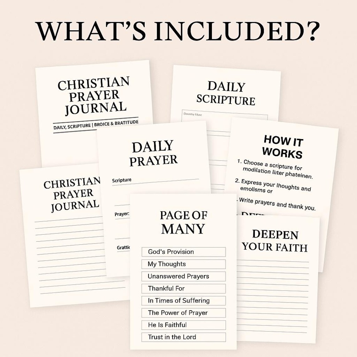 Christian Prayer Journal Printable: Daily Scripture & Gratitude (PDF ...