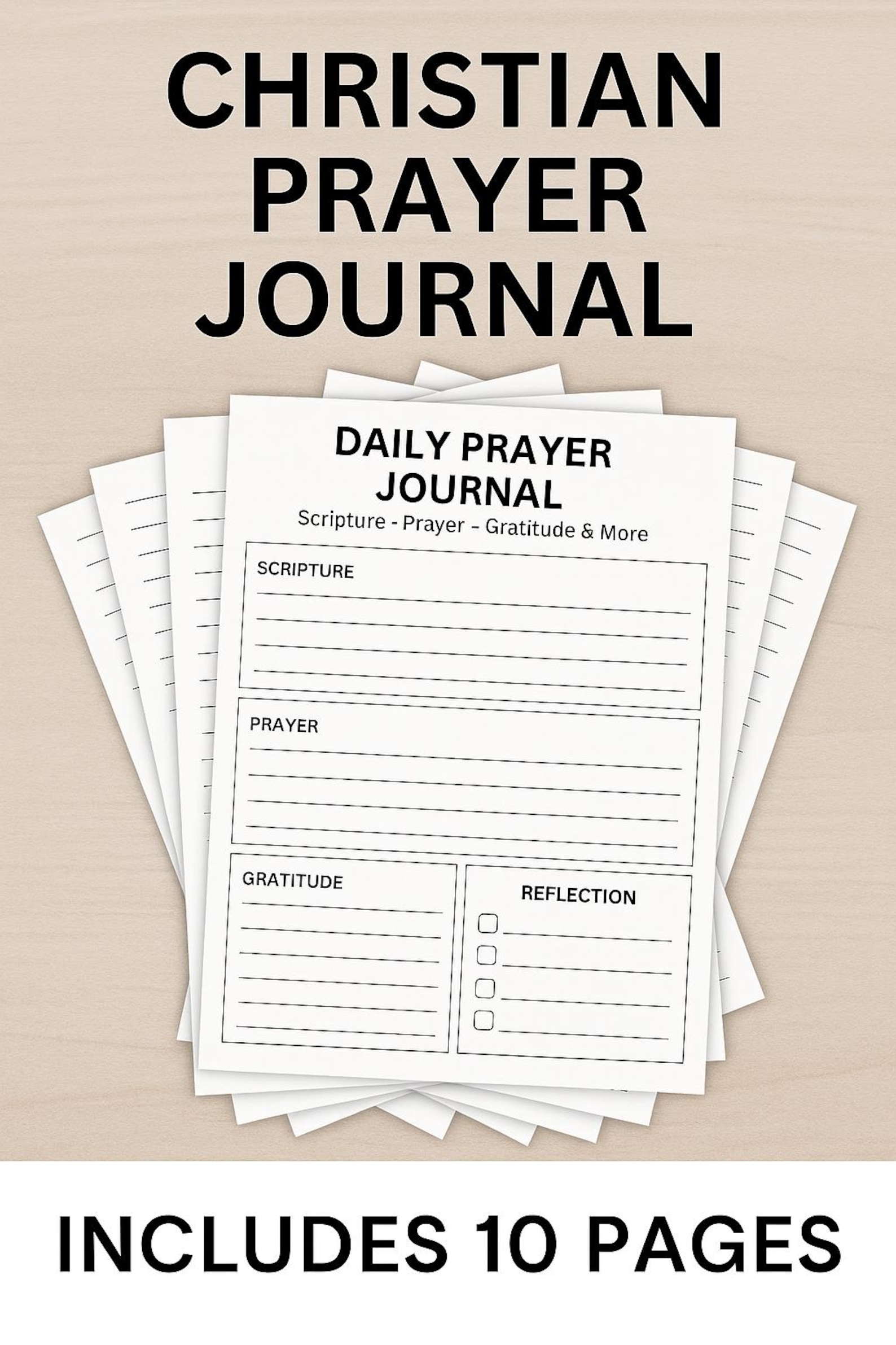 Christian Prayer Journal Printable: Daily Scripture & Gratitude (PDF ...
