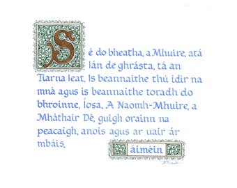 Prayers in Irish Language, Our Father, Hail Mary, Irish Gaelic Language ...
