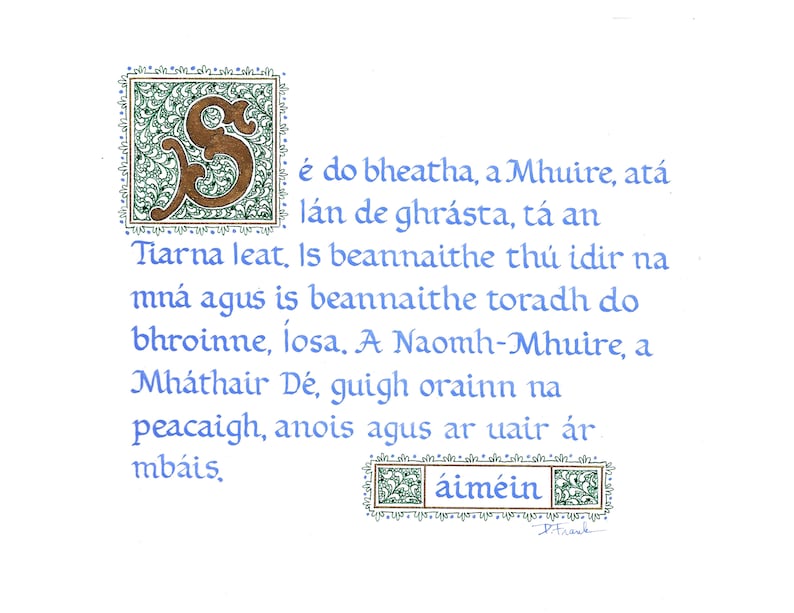 Irish-gaelic Hail Mary - Etsy