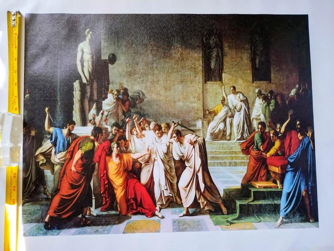 The Death of Julius Caesar by Vincenzo Camuccini 18x24 Inches, Canvas ...
