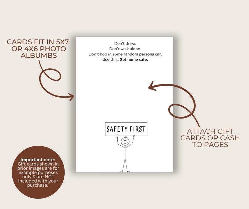 Printable College Survival Kit Gift Card Book | Canva Template (digital ...