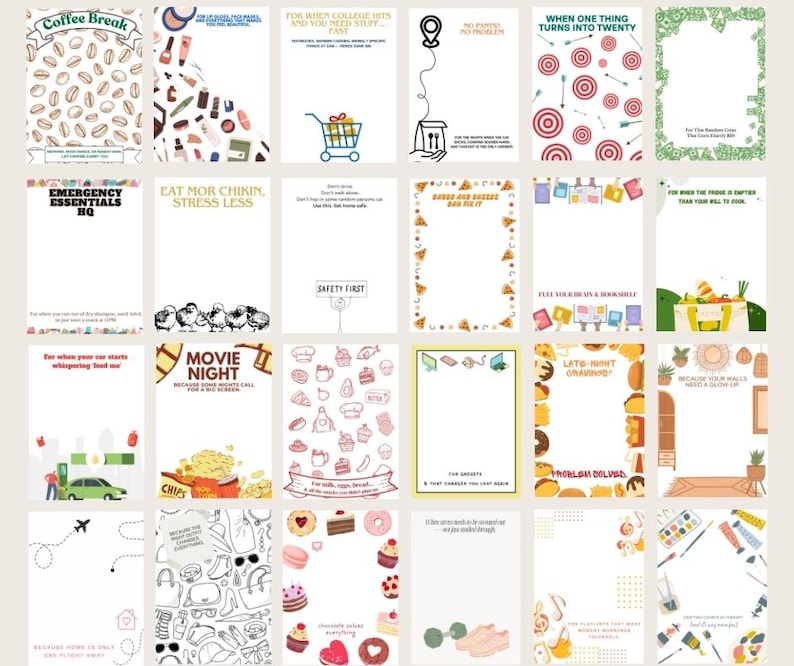 Printable College Survival Kit Gift Card Book | Canva Template (digital ...