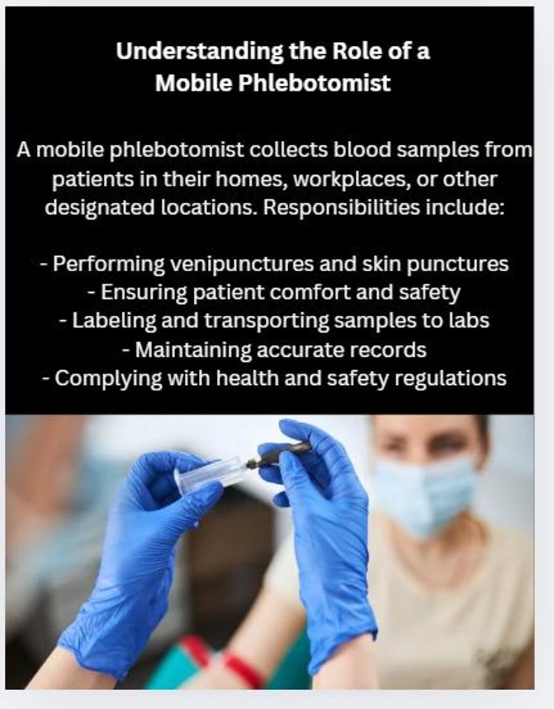 Mobile Phlebotomist Start-up Guide| PLR MRR, Guide, Start a Mobile ...