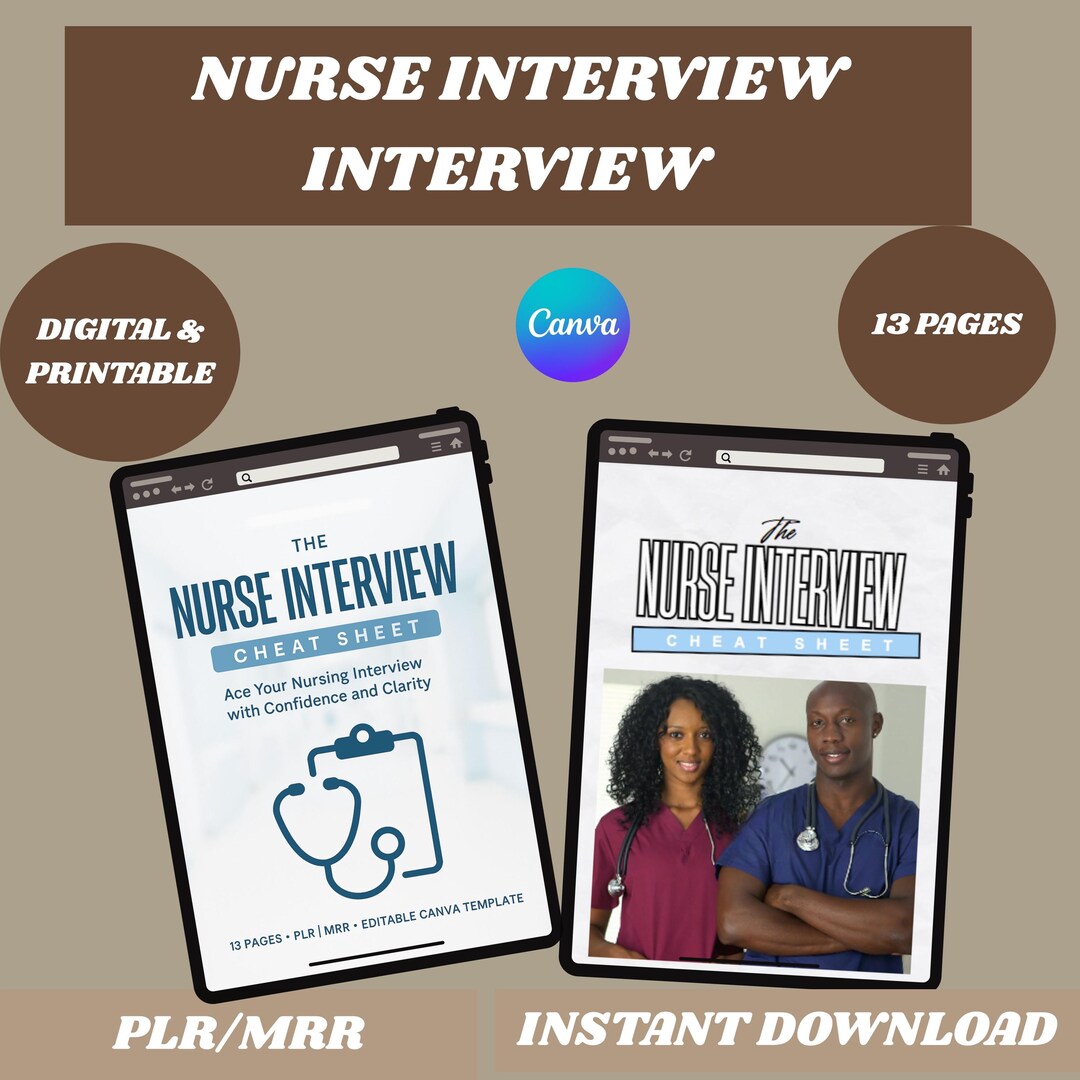 The Nurse Interview Cheat Sheet MRR + PLR | Editable Digital Download | Includes Master Resell ...