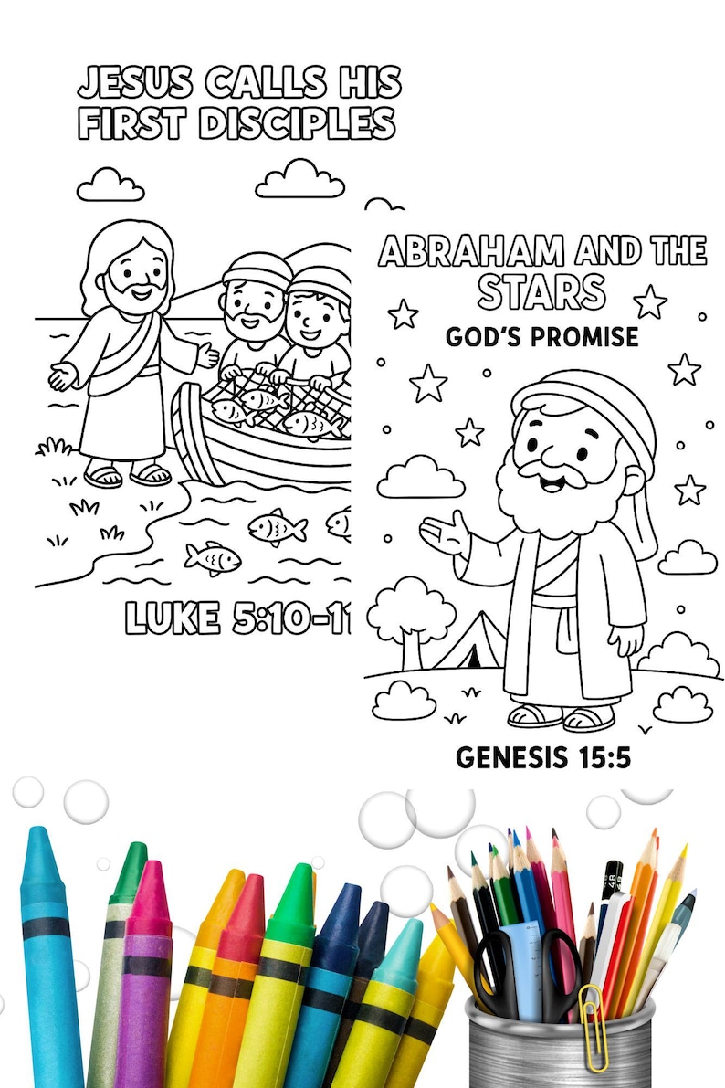 Bible Verse Coloring Pages for Kids, Sunday School Activity (PDF ...