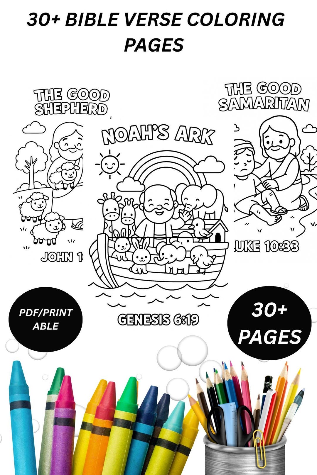 Old Testament Coloring Book | Bible Verse Activity Pages (PDF Pattern ...